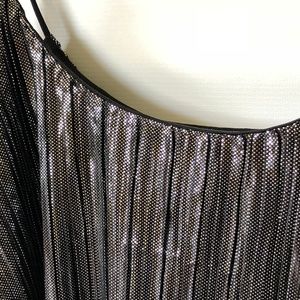 Lulus | Tops | Lulus Midnight Kiss Black Silver Crop Top | Poshmark